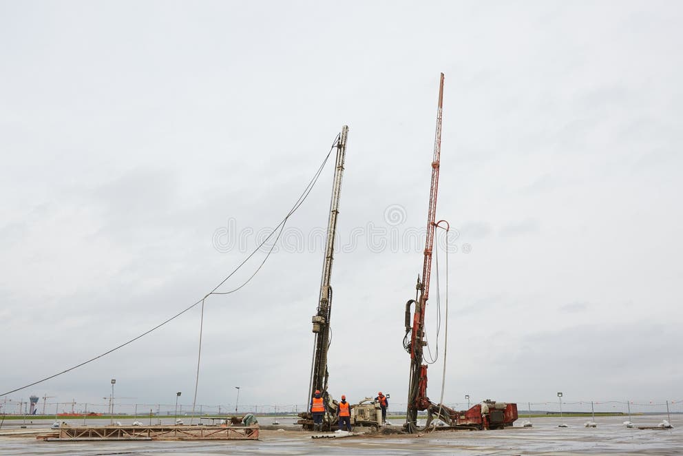 Drill Machines Works on Runaway Editorial Stock Image - Image of ...