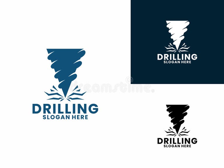 Drill Mining Logo Design Vector Template. Drilling Logo Design Icon ...