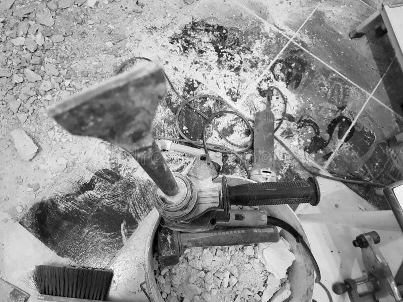 Drill from the Perforator, Chisel and Gates in the Brick Wall and ...