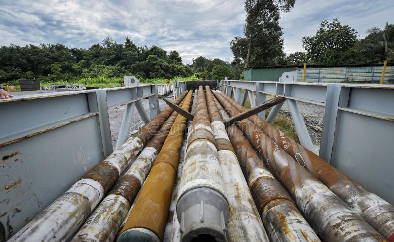 Drill Pipe And Slip In The Rotary Table Stock Image - Image of machine ...