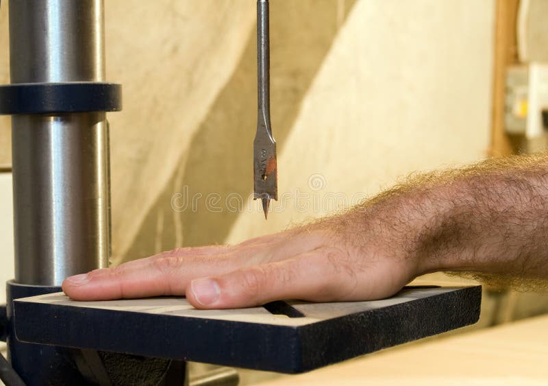 Drill Press Accident stock image. Image of industry, caution - 6070585