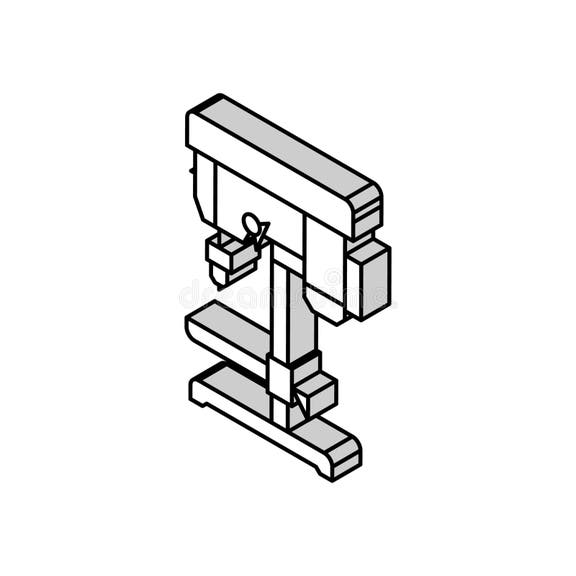 Drill Press Tool Work Isometric Icon Vector Illustration Stock Vector ...