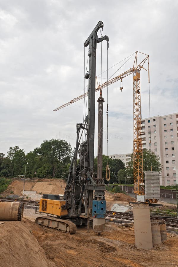 Drill Rig on the Construction Site Stock Image - Image of drill ...