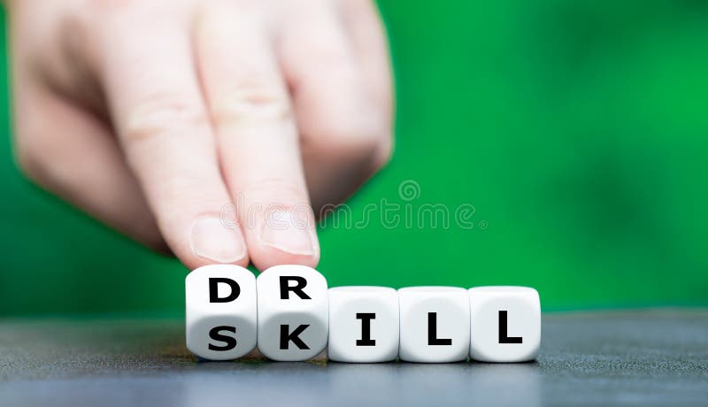 Drill or Skill? Hand Turns Dice and Changes the Word Skill To Drill ...