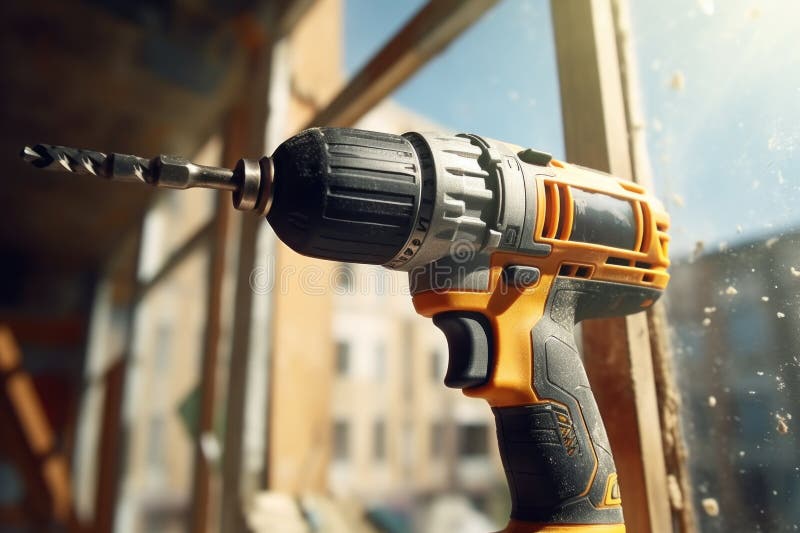 A Drill and Various Tools are Placed on a Window Sill Stock Photo ...