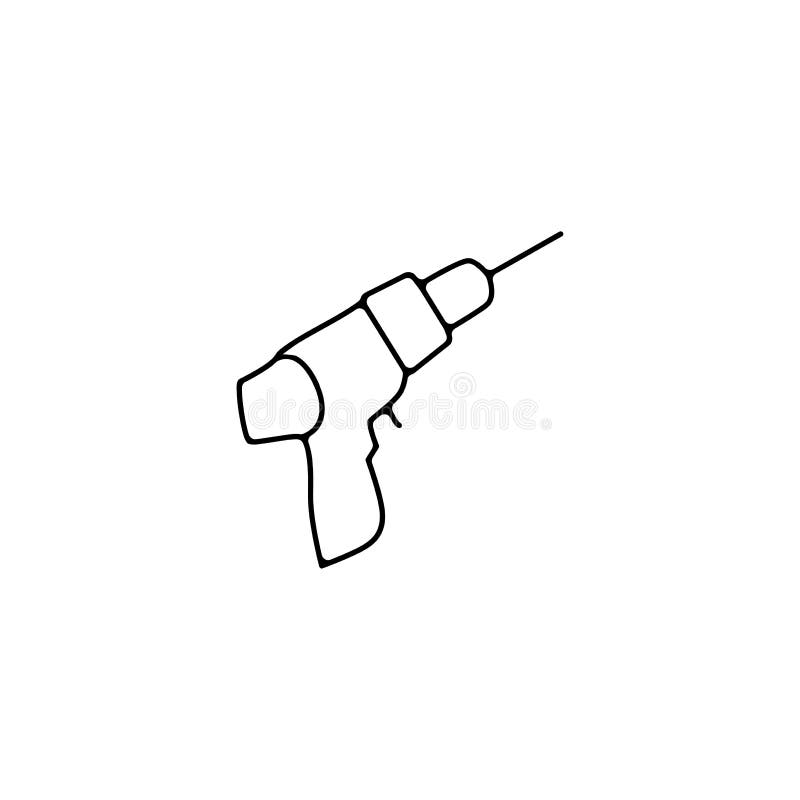 Drill Thin Line Icon. Drill Tool Linear Outline Icon Stock Vector ...
