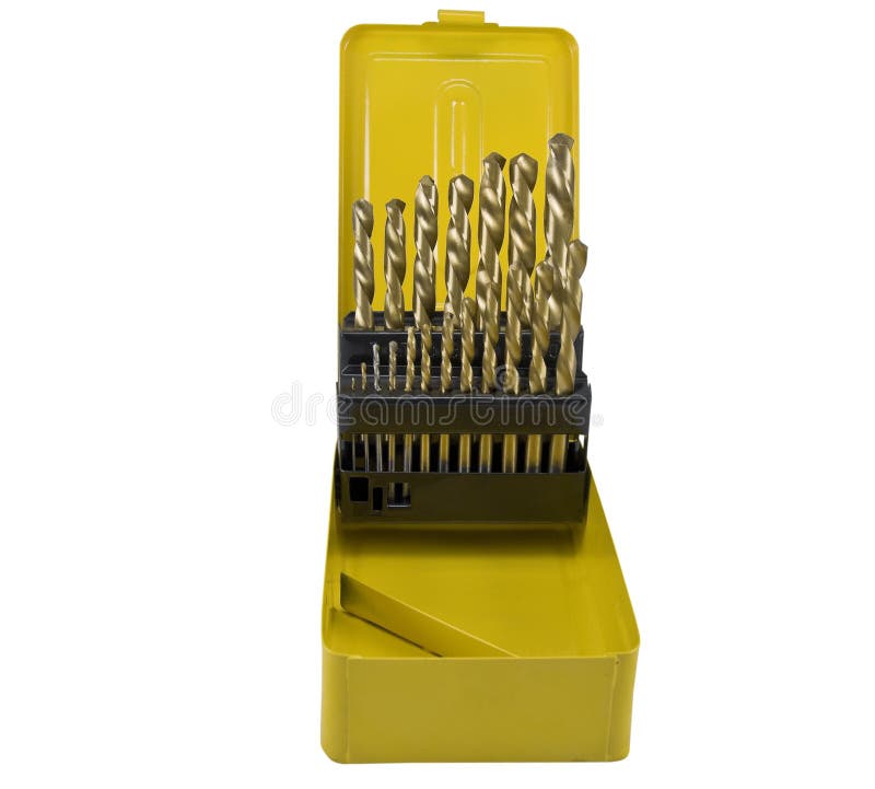 Drill in yellow box stock image. Image of power, element - 92819995