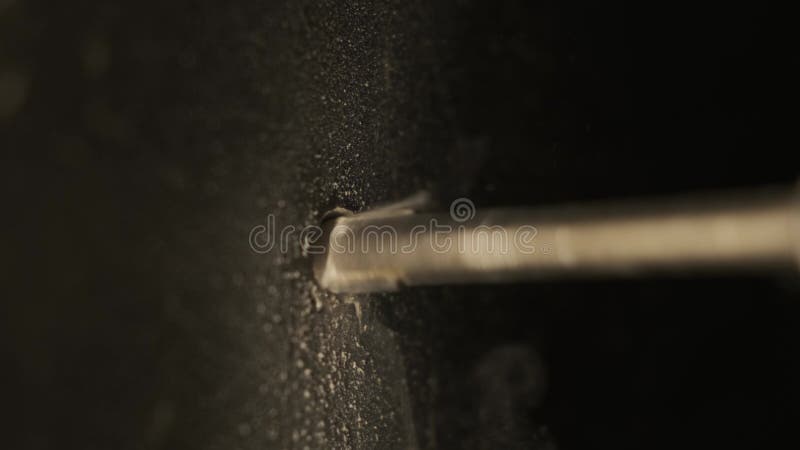 Drilling Ceramic Tile. Drill Bit Rotating in Slow Motion, Professional ...