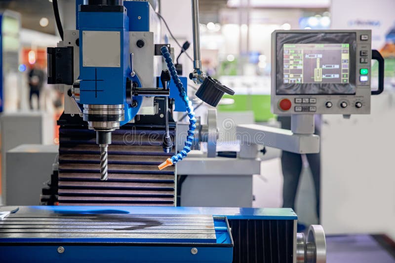 Drilling CNC Machine in Automatic Production Copy Space Stock Photo ...