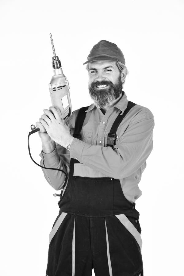 Drilling Concept. Perforator and Bit. Safety Measures. Powerful Drill ...