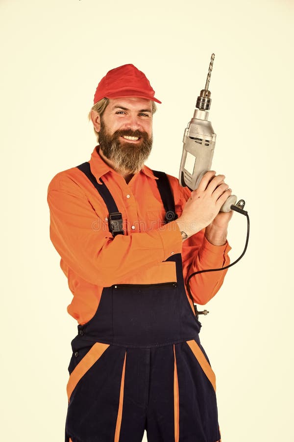 Drilling Concept. Perforator and Bit. Safety Measures. Powerful Drill ...