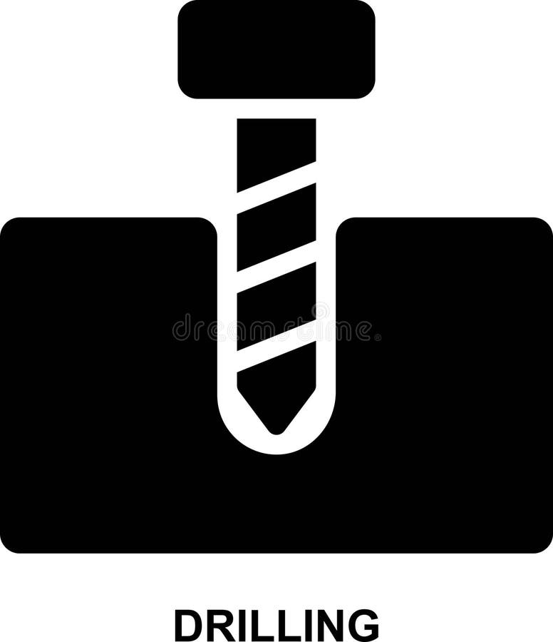 Drilling, Drill, Machining, Manufacturing, Machine, Construction Solid Glyph Icon Stock Vector ...
