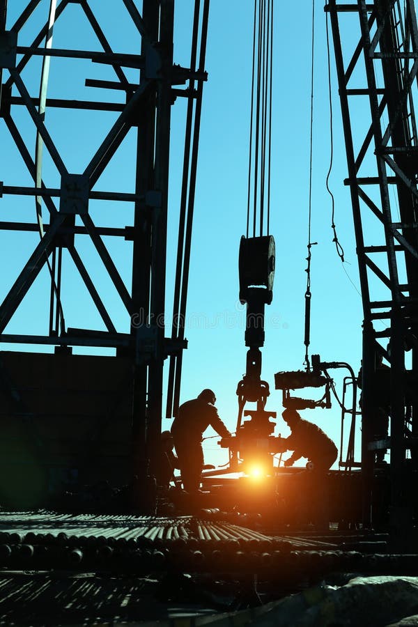 Drilling Exploration, the Oil Workers are Working Stock Photo - Image ...