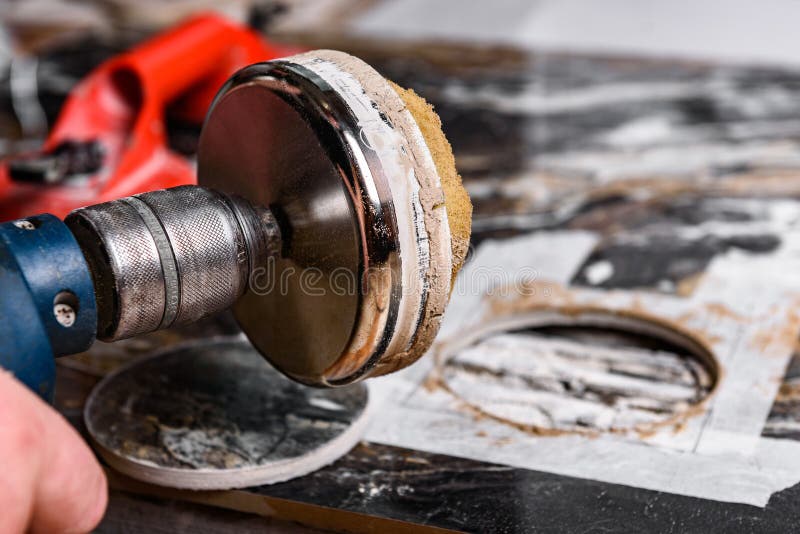 Drilling Hole in Ceramic Tile with Diamond Crown Using Template and ...