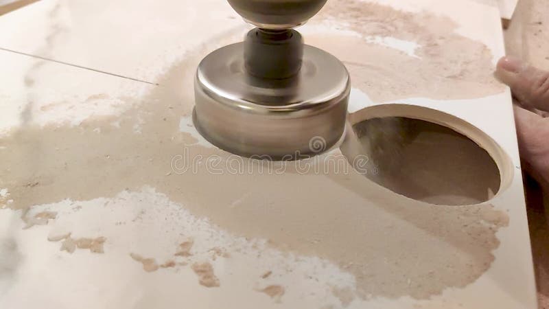 Drilling Hole in Ceramic Tile with Foraminifera Stock Video - Video of ...