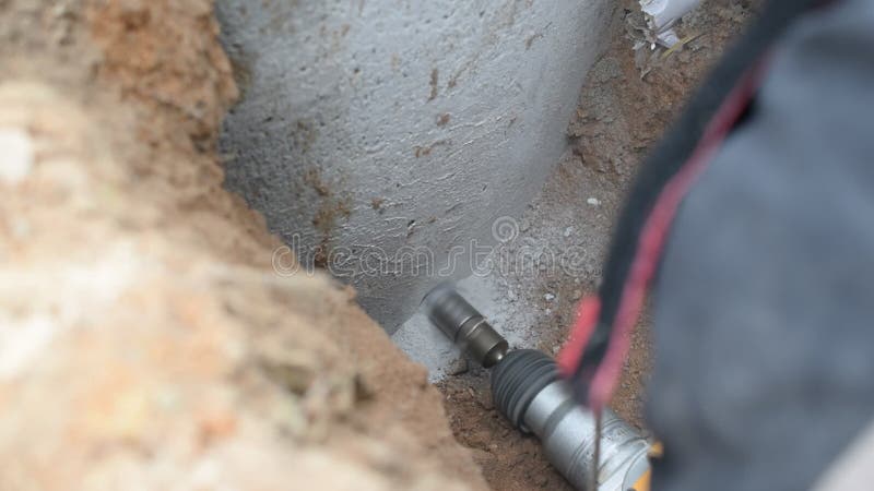Drilling Hole In The Concrete Slab Stock Footage - Video of training ...