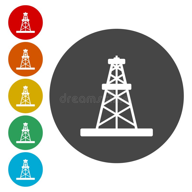 Drilling Rig Icon. 3D Model of Onshore Drilling for Oil and Gas ...