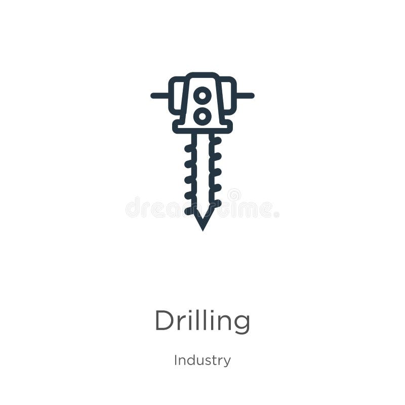 Drilling Symbol. Color Flat Drill Bit With Hole In A Surface Ico Stock ...