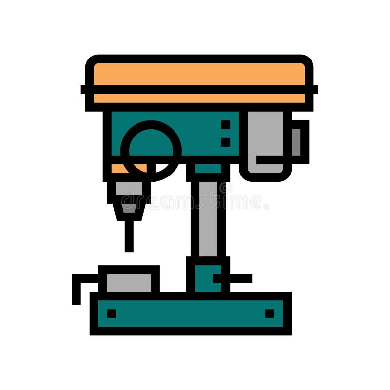 Drilling Machine Color Icon Vector Illustration Stock Vector ...