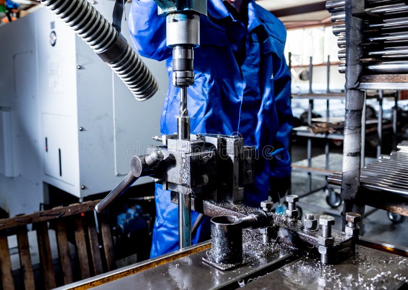 Drilling Machine with Drill Bit for Tapping. Stock Image - Image of ...