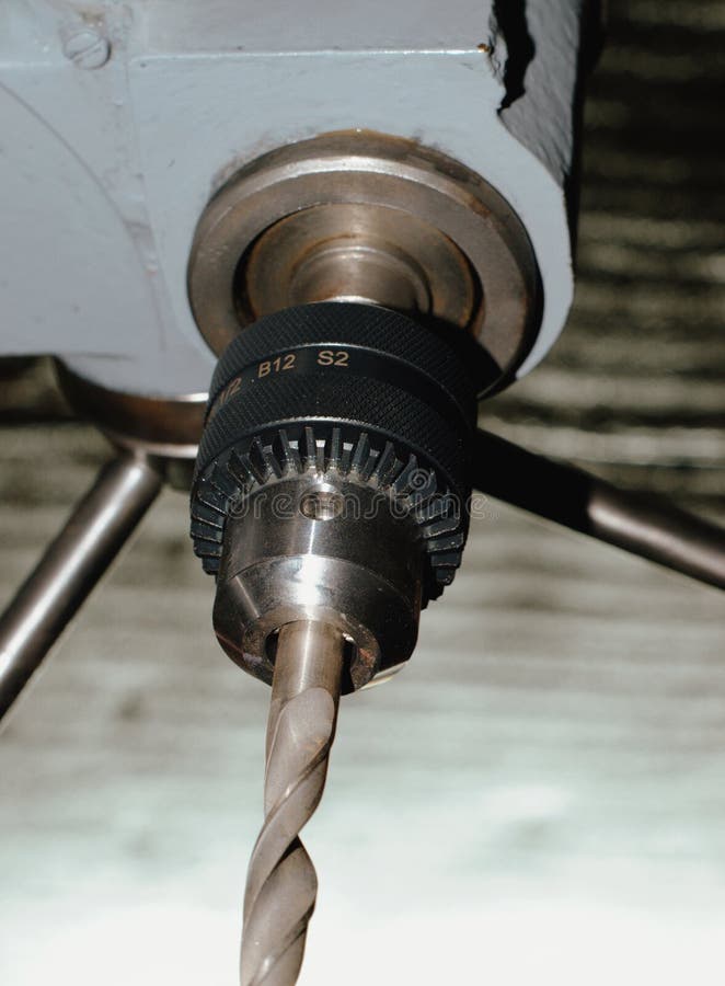 Drilling Machine with Fixed Drill. Stock Image - Image of machine ...