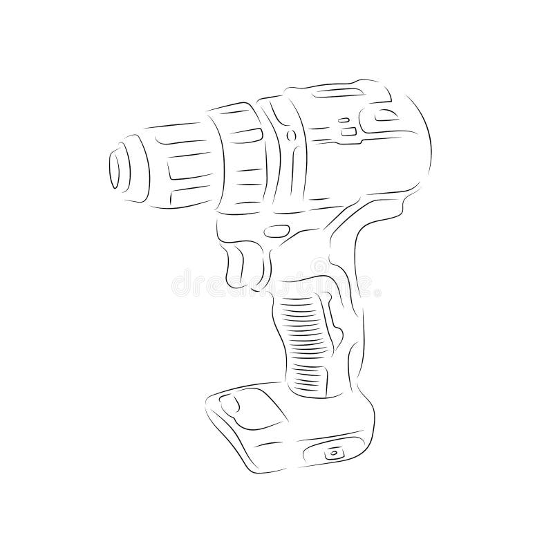 Drilling Machine or Hand Drill, Vector Flat Illustration, Isolated on ...