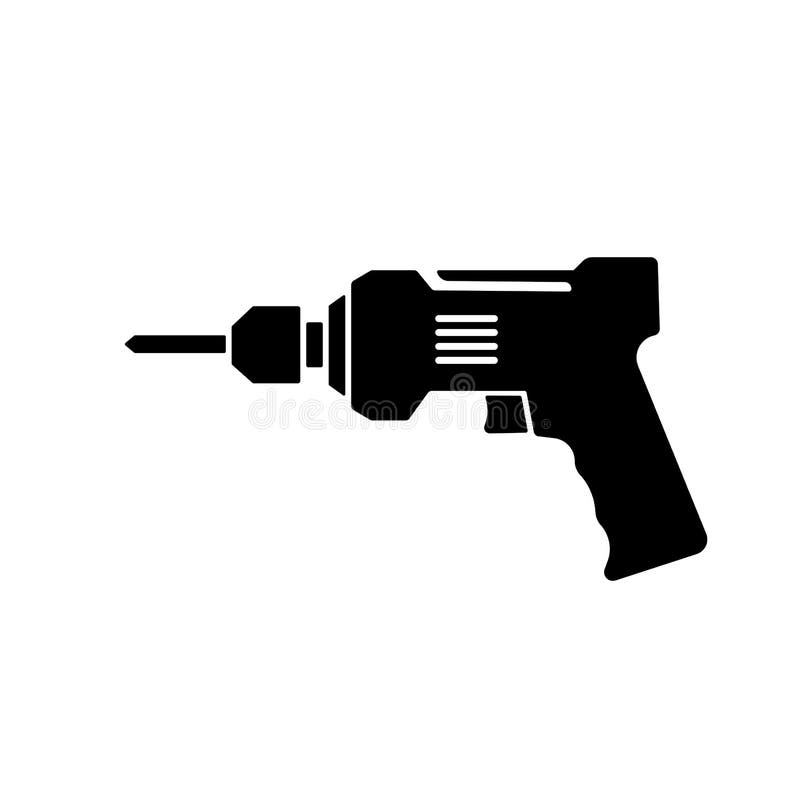 Drilling Machine Icon Vector Isolated on White Stock Vector ...