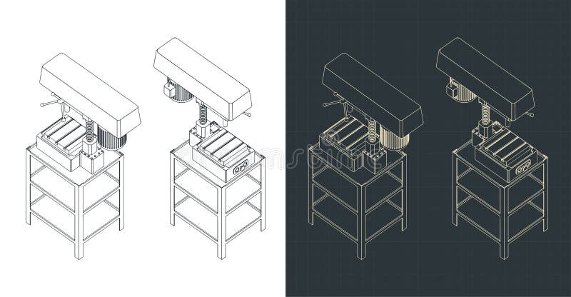 Drilling Machine Isometric Drawings Stock Vector - Illustration of ...