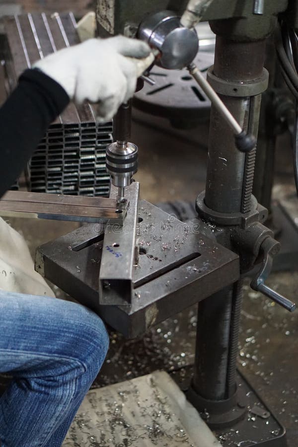 Drilling machine process stock photo. Image of operator - 46077454