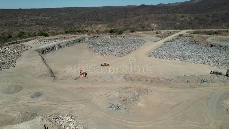 Drilling Machine To Put Explosives, Next To Loading Machines in a ...