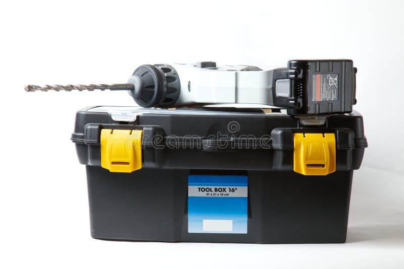 Drilling Machine and Toolbox Stock Image - Image of handle, machine ...