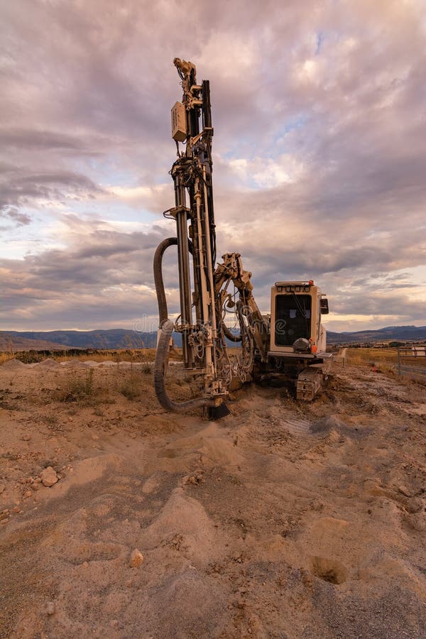 Drilling Machine Working on a Construction Site Stock Photo - Image of ...