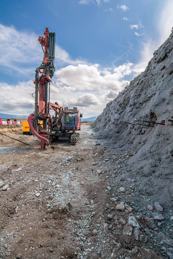 Drilling Machine Working on a Construction Site Stock Image - Image of ...