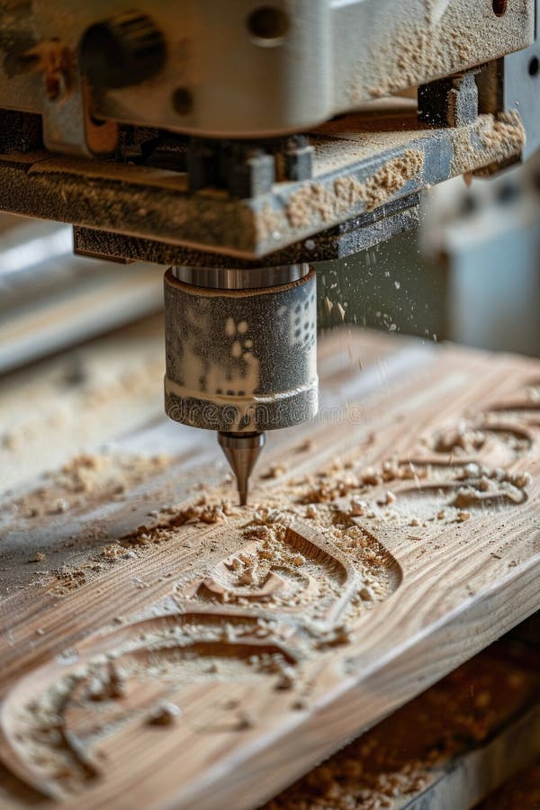 Drilling Machine Working on Wood Stock Image - Image of industry, home ...