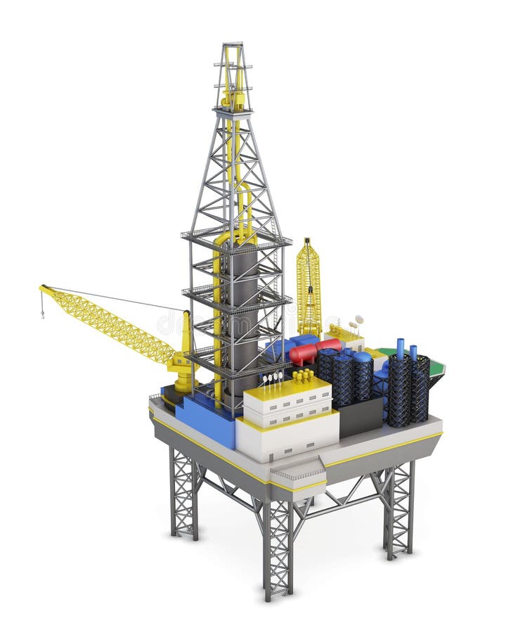 Drilling Offshore Platform Isolated. 3d Rendering Stock Illustration ...