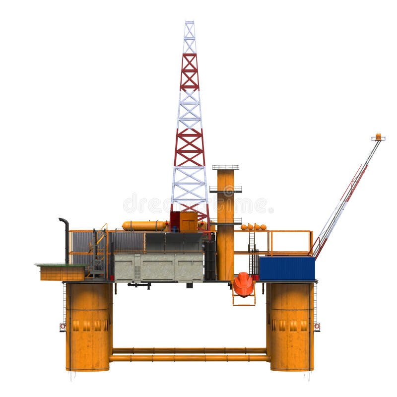 Drilling Offshore Platform Oil Rig Stock Illustration - Illustration of ...
