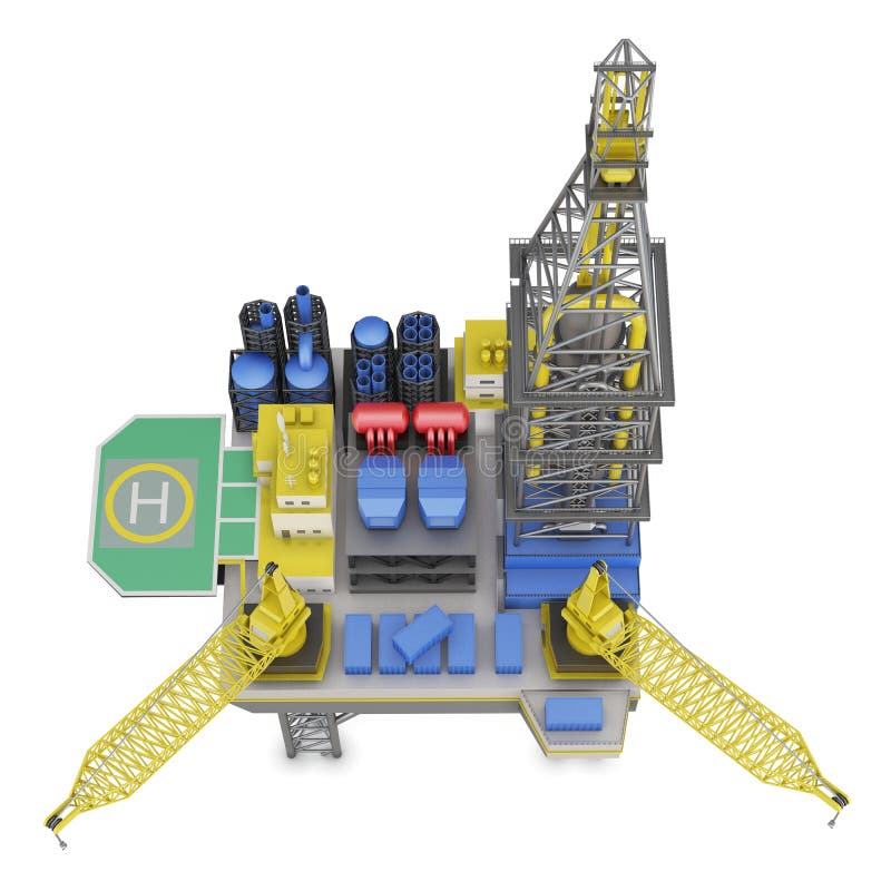 Drilling offshore Platform stock illustration. Illustration of nature ...