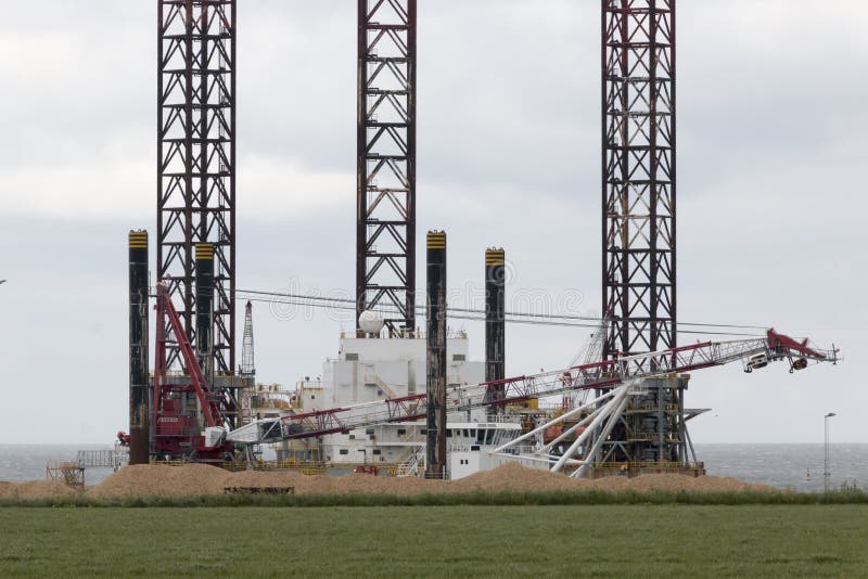 Drilling Platform that is in Dock in Grenaa. Great Machinery for ...