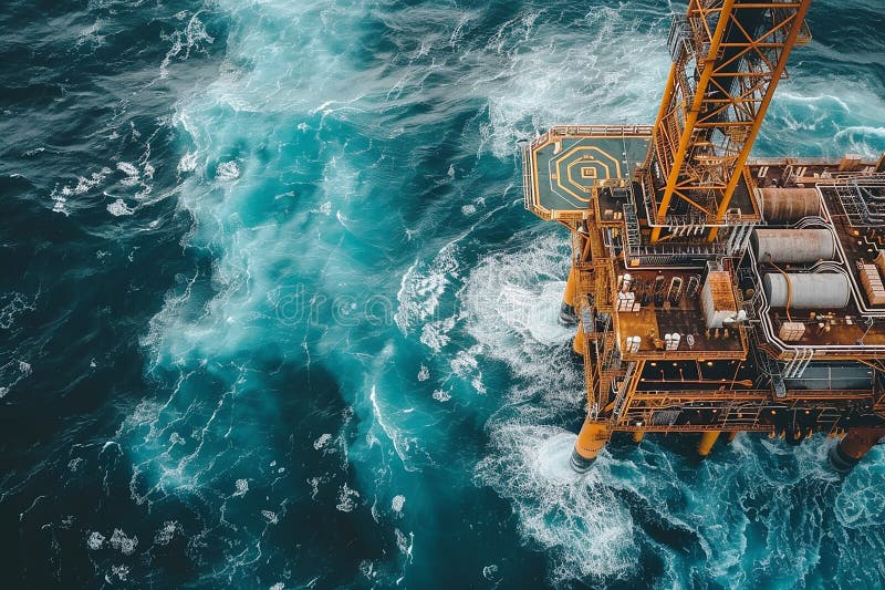 Drilling Platform Oil Gas Production Offshore Stock Illustration ...