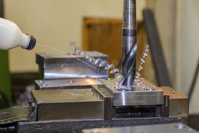 The Drilling Process on NC Milling Machine with Liquid Coolant Manual ...