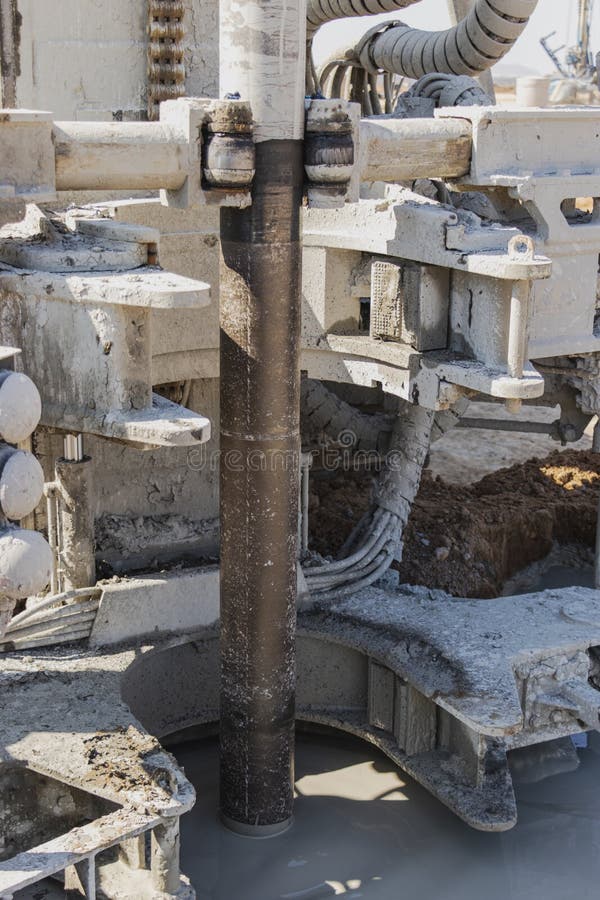 Drilling Rig Close-up at a Construction Site. Deep Hole Drilling ...