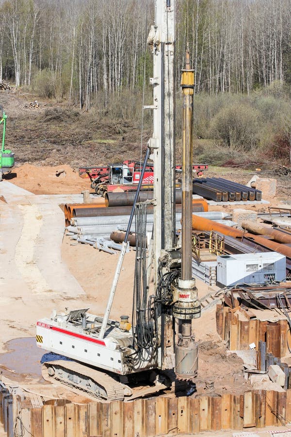 Drilling Rig at the Construction Site Editorial Photography - Image of ...