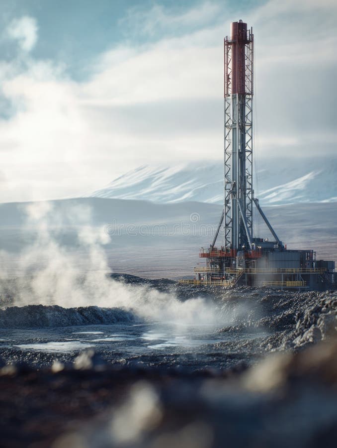 Drilling Rig in Desert stock image. Image of nature - 379805951