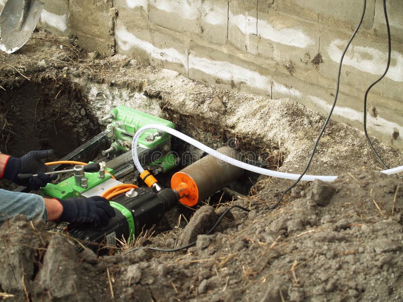 Diamond Cutting of Concrete Stock Image - Image of circular, concrete ...