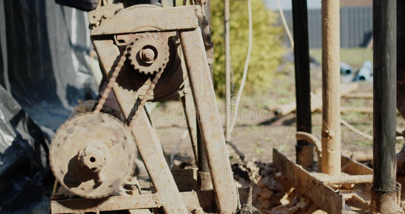 Drilling Rig Drills Well for Water Extraction Stock Video - Video of ...