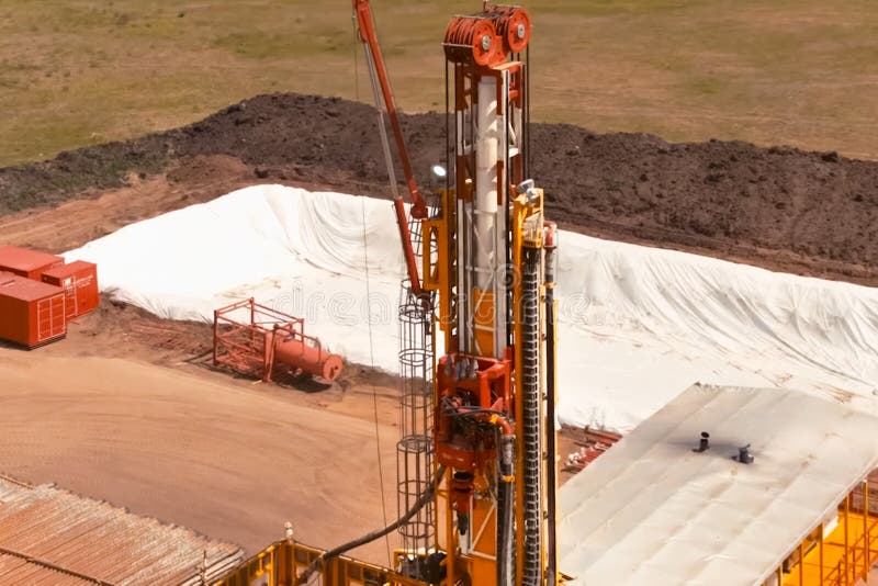 Drilling Rig, Equipment at Site of Oil Drilling Stock Image - Image of ...