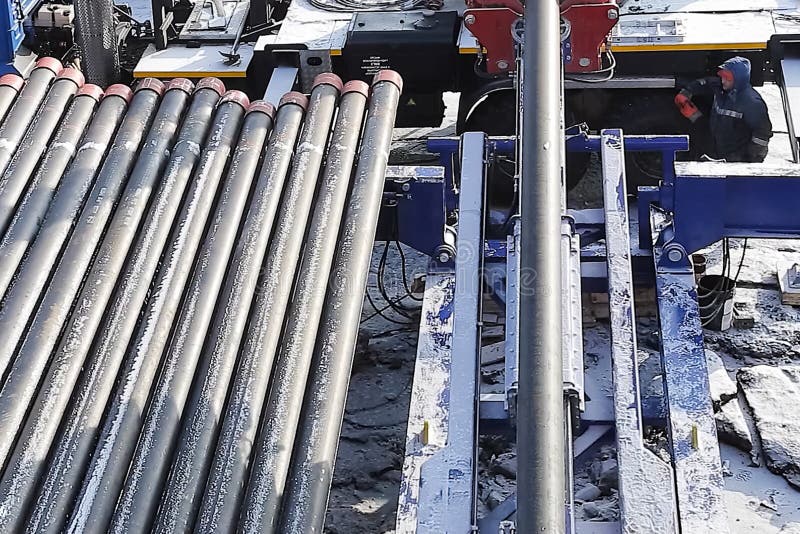 Drilling Rig, Equipment at Site of Oil Drilling Stock Photo - Image of ...