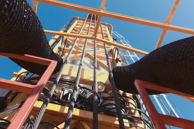 Drilling Rig, Equipment at Site of Oil Drilling Stock Photo - Image of ...