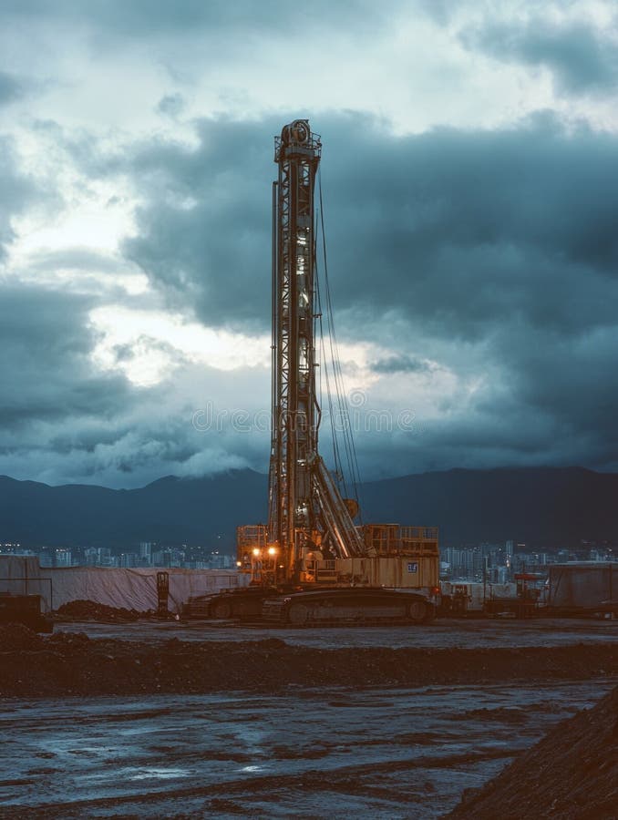 Drilling Rig in Field stock image. Image of outdoors - 378740157