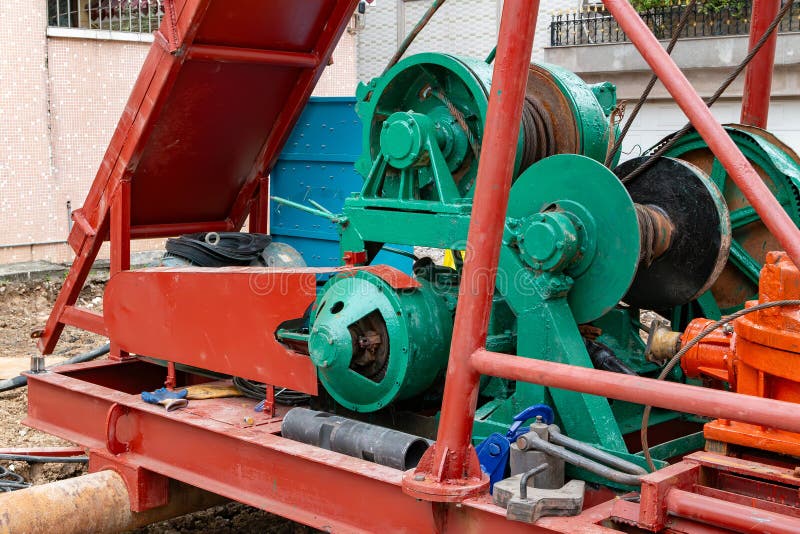 Drilling Rig for Foundation Digging at Horizontal Composition Stock ...